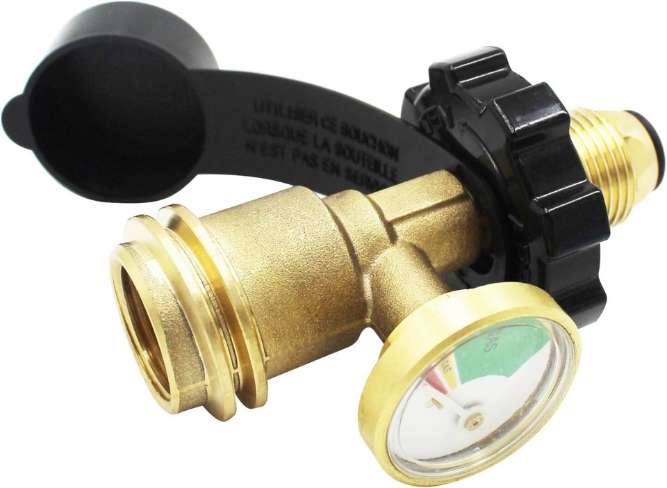Safety-Enhanced POL Propane Adapter with Temperature Gauge for 50 ...