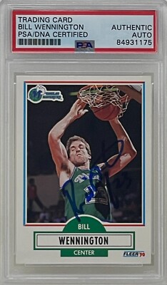 Bill Wennington Signed 1990 Fleer Celtics NBA Basketball Card #44 Bulls ...