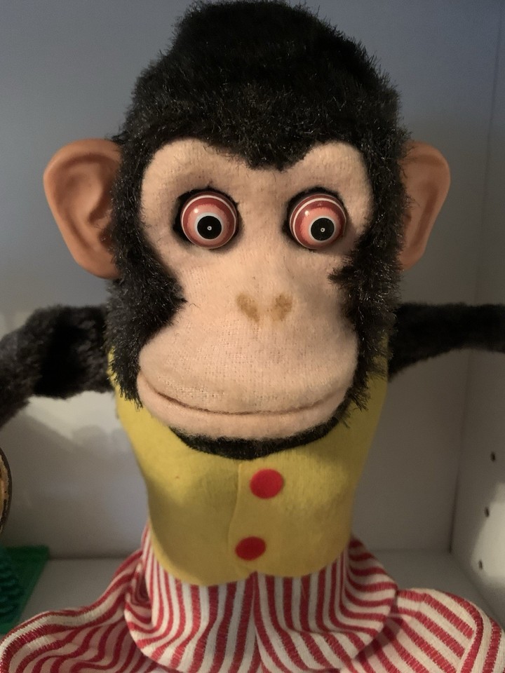 MUSICAL JOLLY CHIMP Vtg DAISHIN TOY STORY CLAPPING CYMBAL MONKEY BOX ...
