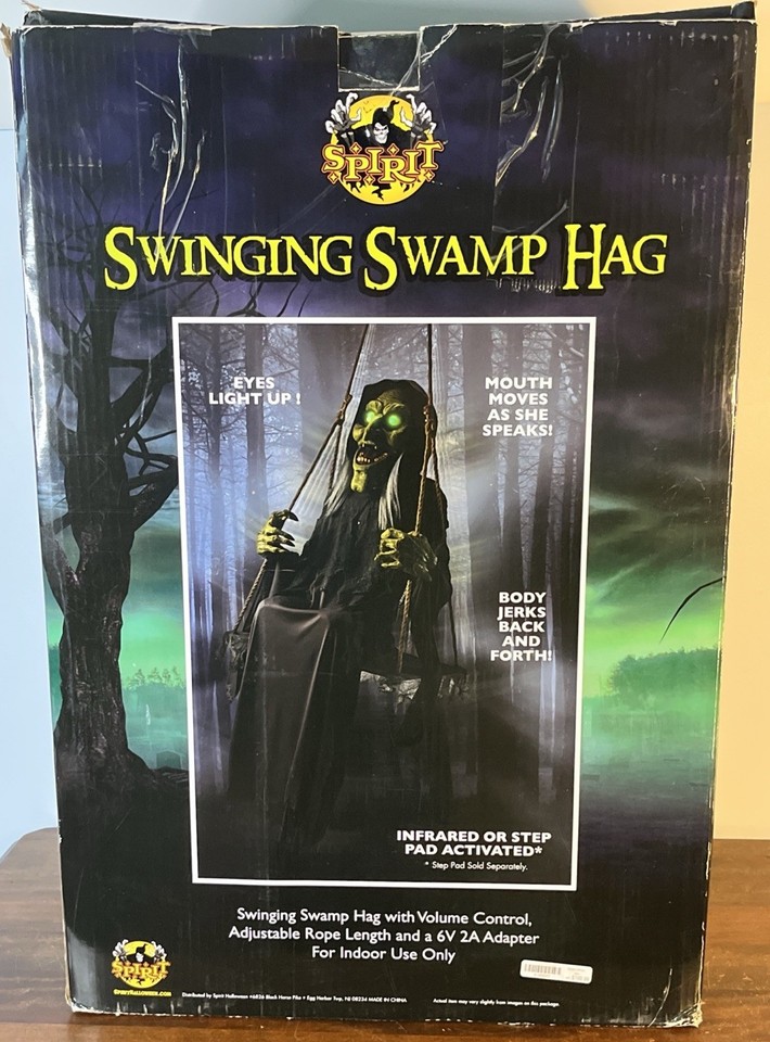 Spirit Halloween Swinging Swamp Hag Witch Large Animated Prop With Box ...