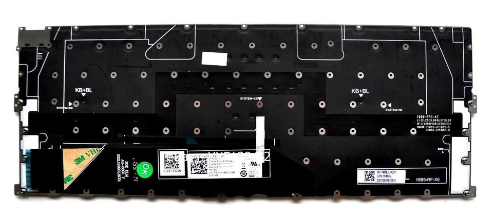 Keyboard for Dell XPS 13 9300 9310 13-9300 13-9310 - US Backlit 00Y78C ...