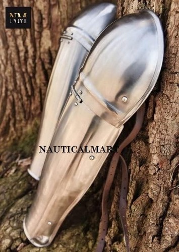 Folding Greaves Leg Armor Medieval Steel Greaves LARP Cosplay Armour ...