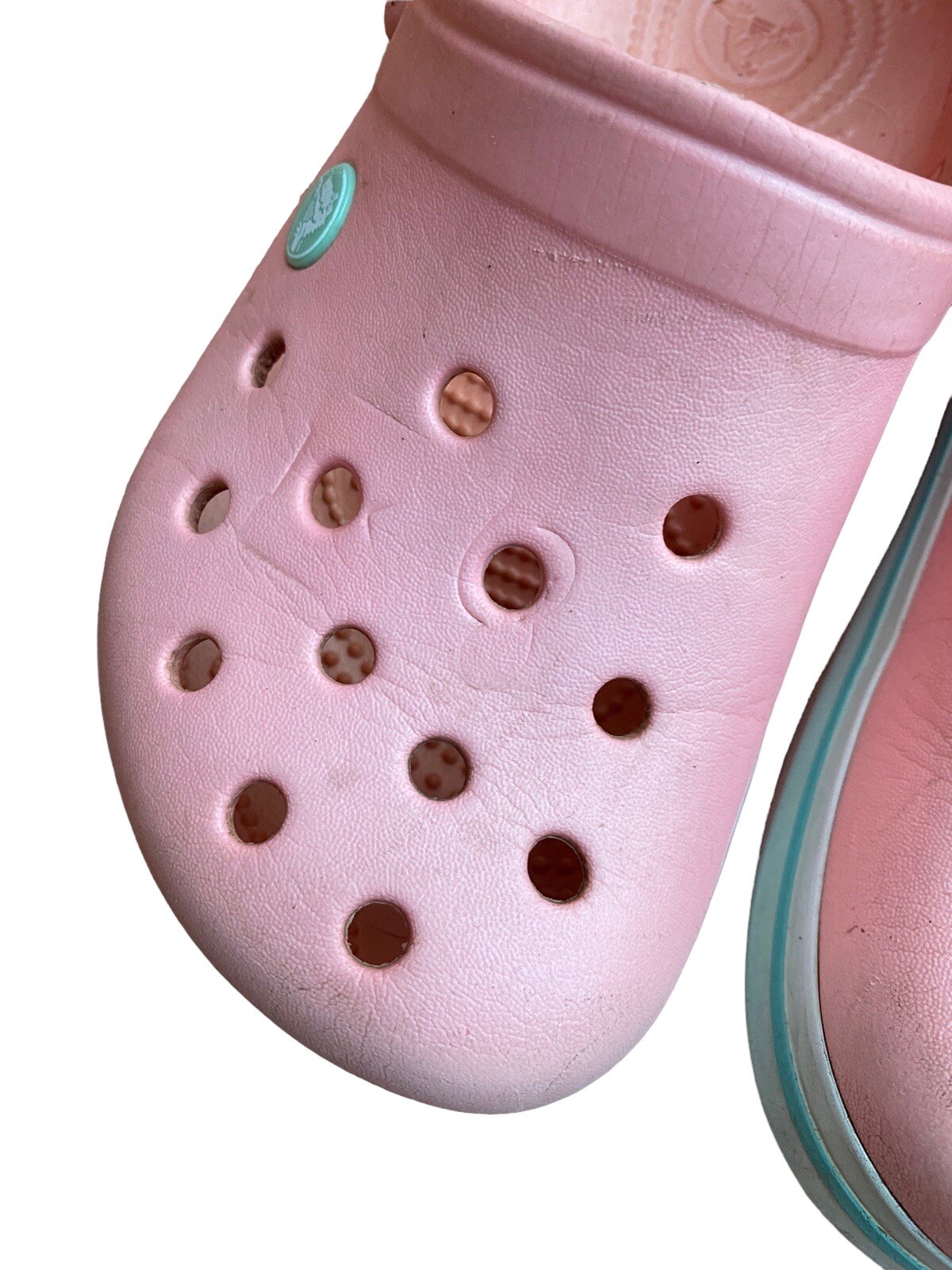 Crocs Unisex Crocband Melon Pink Ice Blue Clogs Size … - Gem