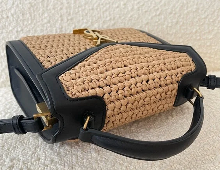 Saint Laurent YSL Cassandra Mini in Rafia Bag | eBay