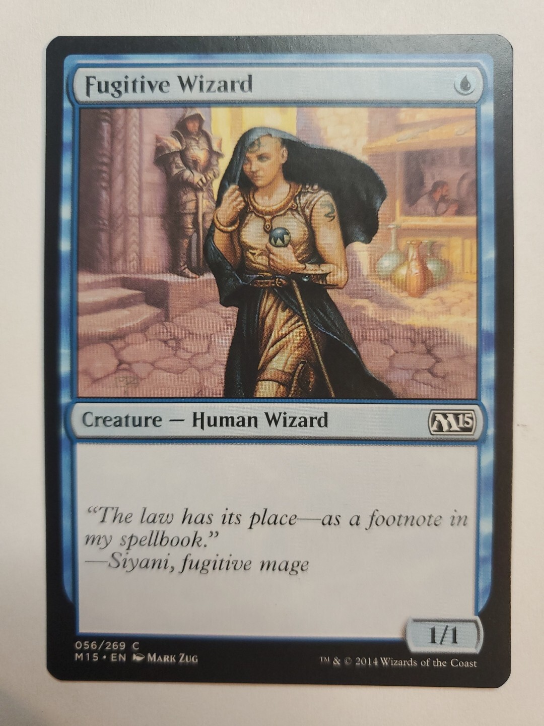 MTG Magic The Gathering Card Fugitive Wizard Creature Human Wizard Blue ...