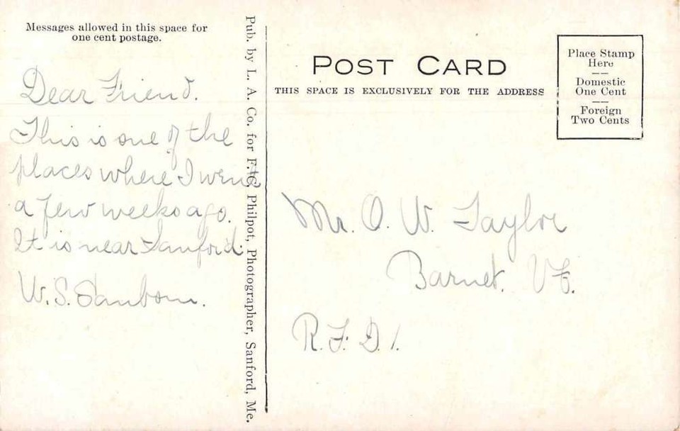 Springvale Maine Springvale Shoeshop Co Vintage Postcard JF686899 | eBay