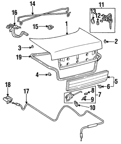 Toyota OEM Genuine CABLE SUB-ASSY, LUGGAGE DOOR LOCK CONTROL 64607 ...