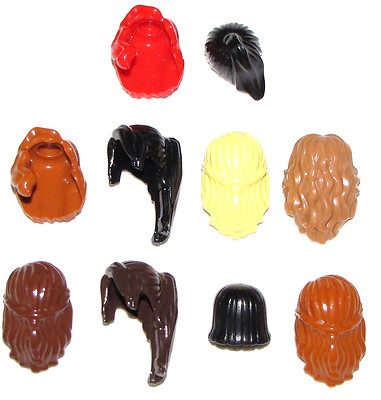 ☀️NEW LEGO LOT OF 10 FEMALE MINIFIGURE HAIR WIGS PONYTAILS BROWN BLONDE ...
