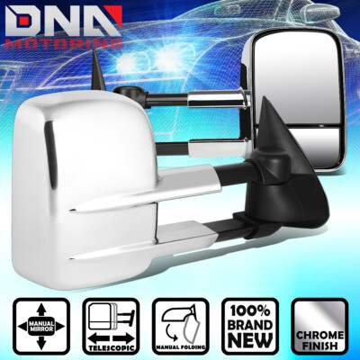 FOR 1999-2006 CHEVY/GMC GMT800 PAIR EXTENDABLE ARM CHROME COVER TOWING ...
