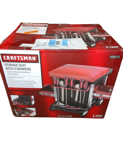 Craftsman Garage Glider Sliding Rolling Portable Tool Chest Seat Stool ...