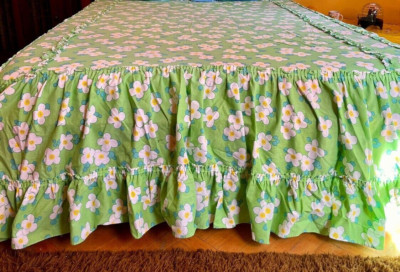 Twin Vintage Bedspread & Sham Groovy Spiegel NOS 70s Flower Power NIP ...