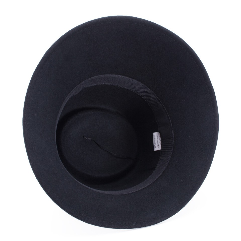 Womens 100% Wool Felt Tilt Asymmetrical Brim Wedding Church Fedora Hat ...