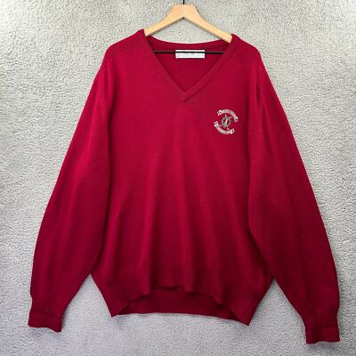 Vintage ST. ANDREWS GOLF COURSE Wool Sweater Mens XL XXL Red Country ...