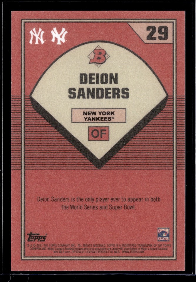 2021 Topps 1989 Bowman x Keith Shore #29 Deion Sanders card | eBay