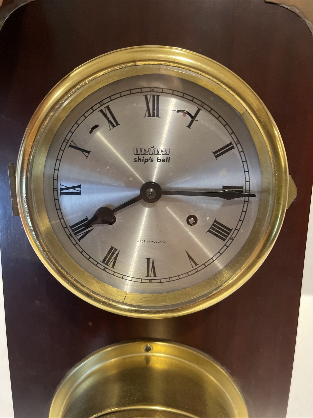 Vintage Vetus Ships Bell Clock And Barometer Brass | eBay