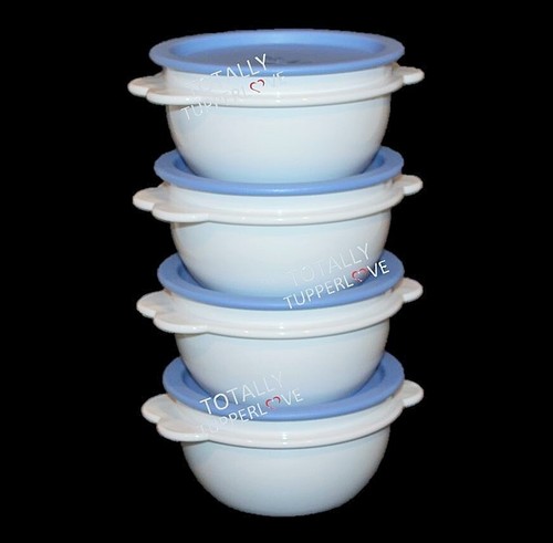 4 Tupperware Bowls Vintage Set Butterfly Handle One Touch 2 Cup True ...