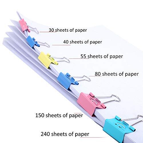 80Pcs 3 Sizes Decorative Paper Binder Clips for Office School File ...
