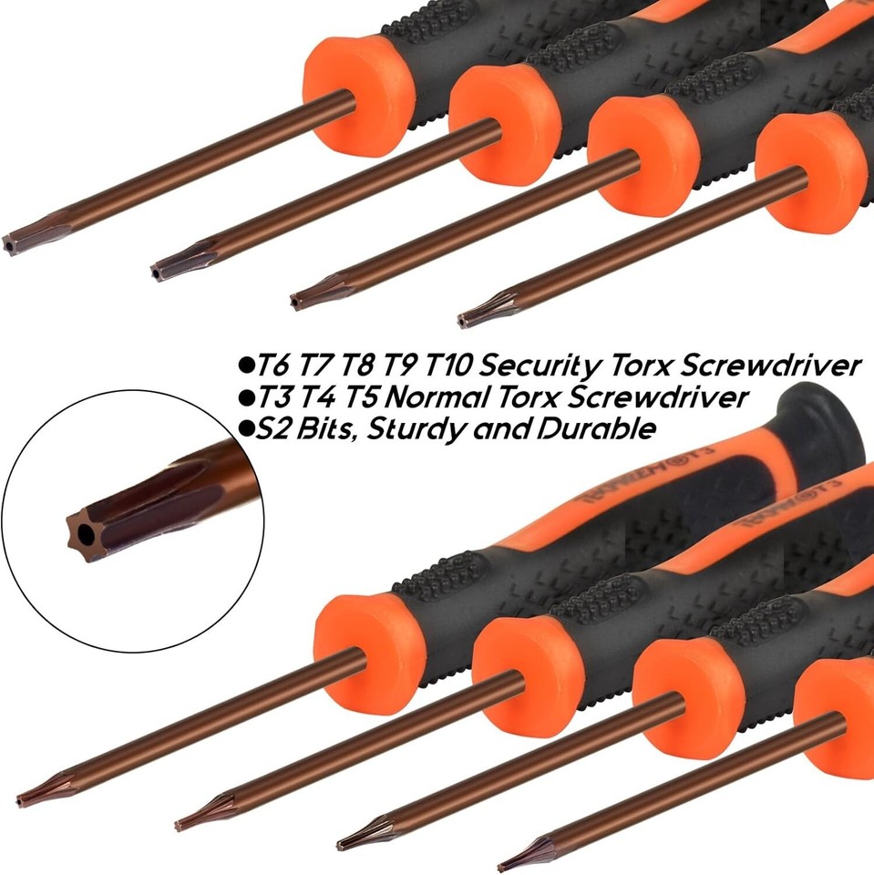 8 in 1 Small Torx Screwdriver Set with T3 T4 T5 T6 T7 T8 T9 T10 Torx ...