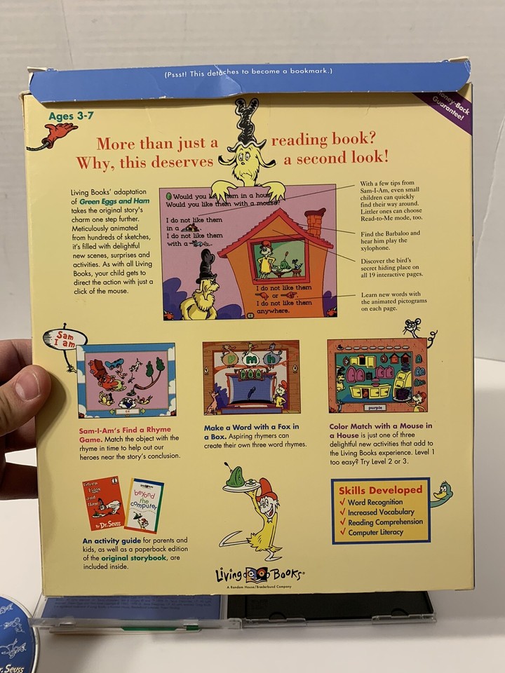 1996 Living Books Green Eggs and Ham Dr Seuss PC CD Rom in Big Box | eBay