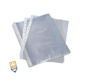 100 Punched Pockets A4 CLEAR PLASTIC Filing Wallets PROTECTIVE SLEEVES ...