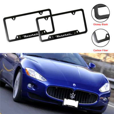 2PCS For maserati Carbon Fiber License Plate Frame Cover Holder | eBay