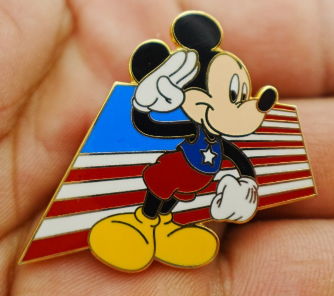 2003 Disney Pin Patriotic Mickey Mouse Saluting American Flag | eBay