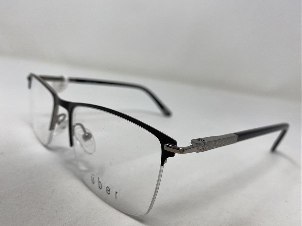 Über Eyeglasses Frame Tiburon Black/Gunmetal 53-18-140 Half Rim 2335 | eBay