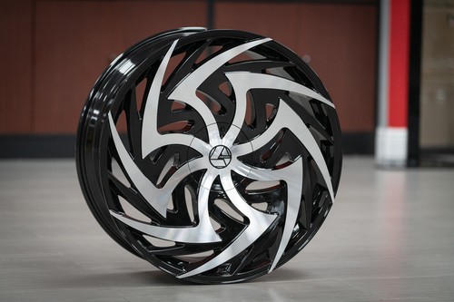 26" Inch Black Machined Azara 520 Wheels Rims Machine 6x135 6x139.7 6x5 ...