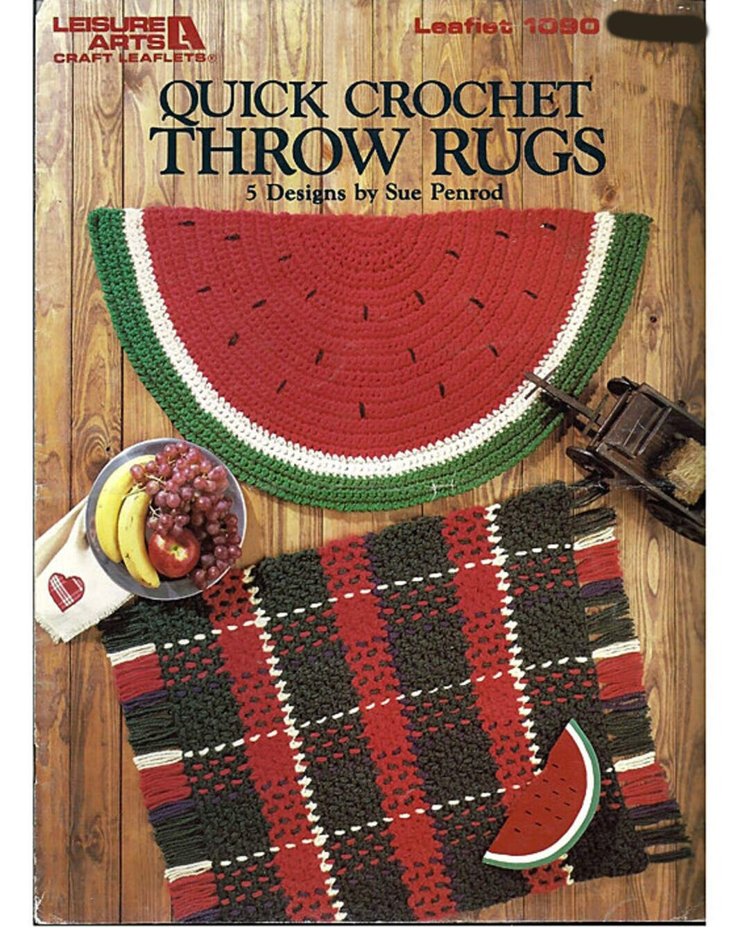 Quick Crochet Throw Rugs 5 Designs STITCHING Book Leaflet # 1090 | eBay