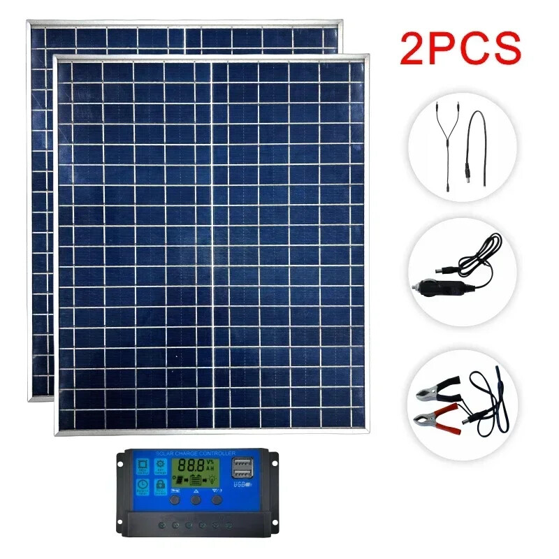 1000W 500W 12V Photovoltaic Solar Panel Kit 100A Controller Solar Panel ...