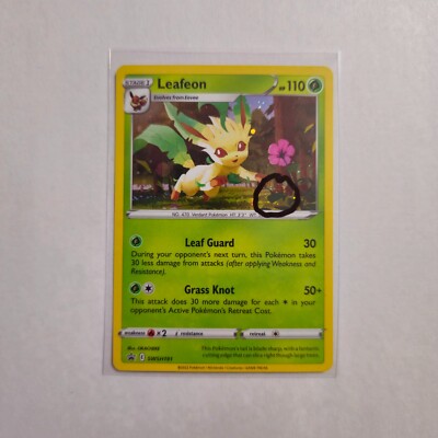 SWIRL 🌀 Leafeon SWSH191 Cosmos Holo Rare Promo Sword & Shield Pokemon ...