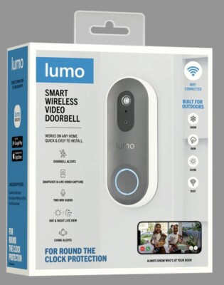 LUMO smart wireless video doorbell WIFI connected front door security ...