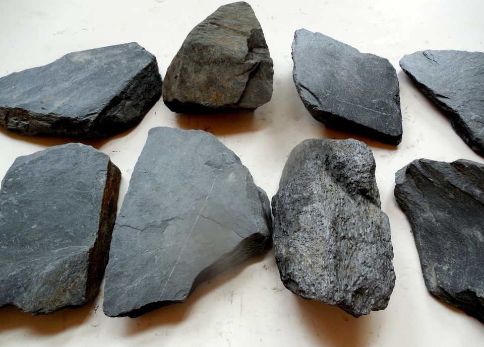 10 lbs Assorted Aquarium Grey Slate Stone Chunks From Buckingham County ...