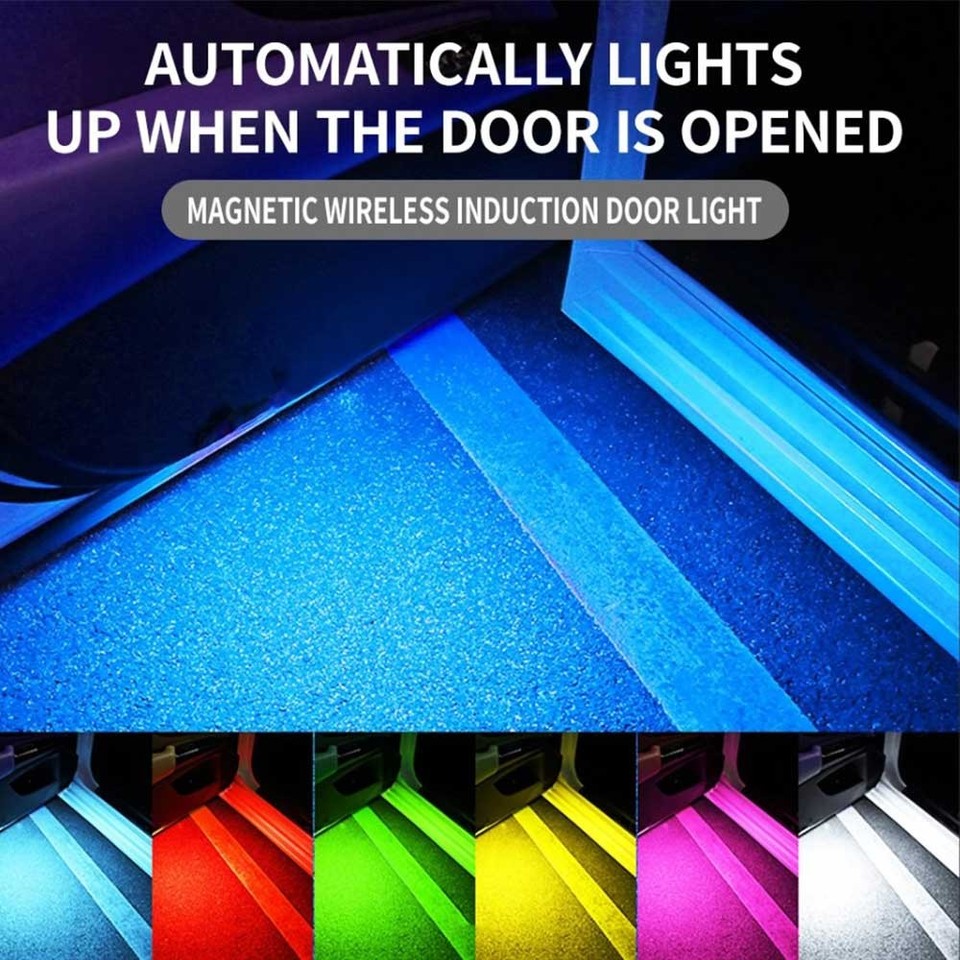 Magnetic Car Door Welcome LED Light USB Charging Warning Light Trims ...
