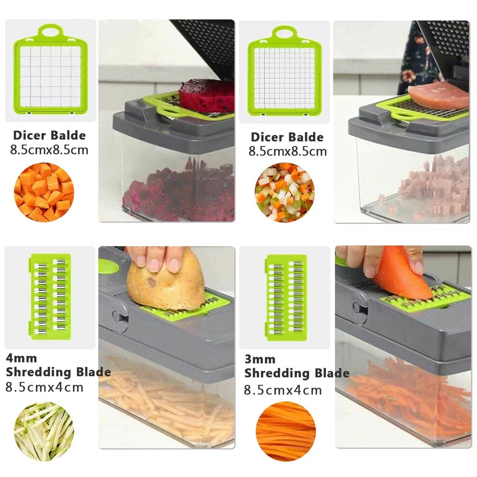 15-In-1 Fruit Vegetable Slicer Cutter Food Onion Veggie Dicer Chopper ...
