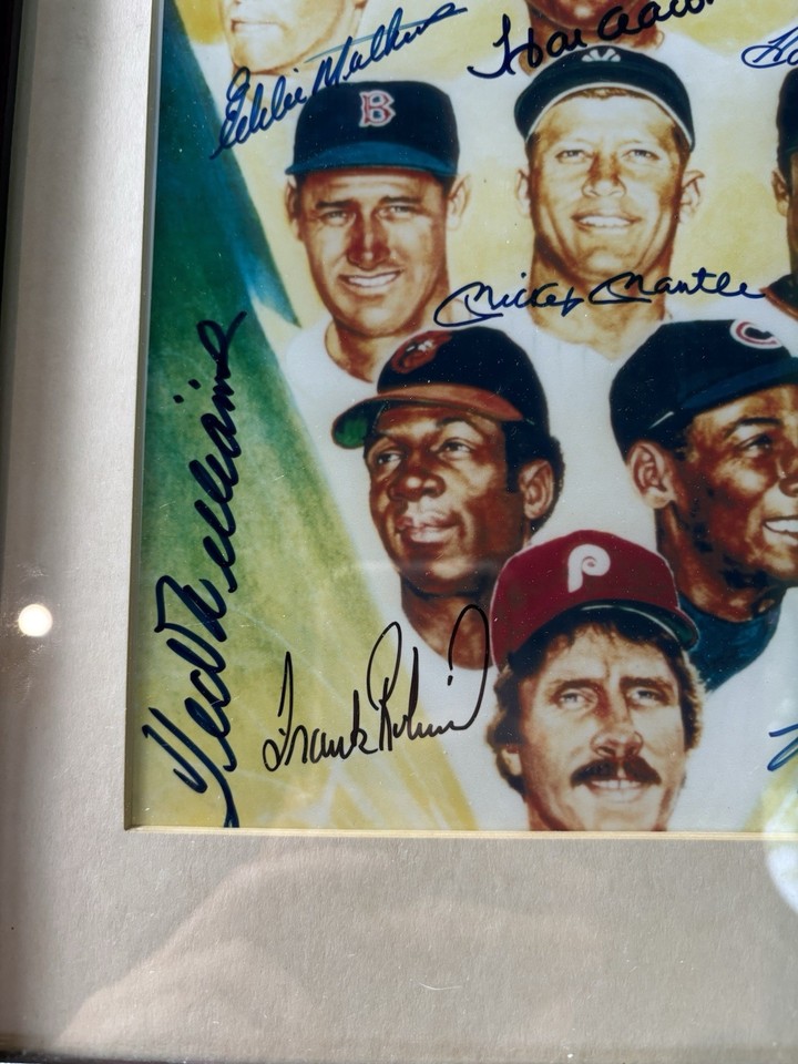 500 Home Run Club Signed with COA Mickey Mantel , Hank, Aaron, Ernie ...