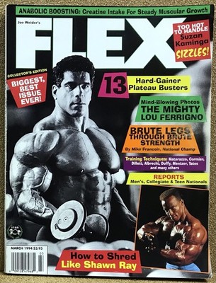MARCH 1994 JOE WEIDER'S FLEX MAGAZINE, LOU FERRIGNO, SHAWN RAY, MIKE ...