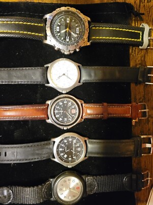 Swiss Army,Columbia,Stauer,Sharp Mens Watch Lot"working" | eBay