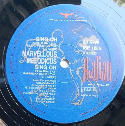 Merveilleux Melodicos - Sing, Oh 1994 Italian STYLE Production – ISP ...