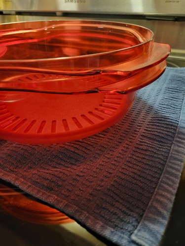 Tupperware Cranberry 3 pc microwave stack cooker set. Steamer Set With ...