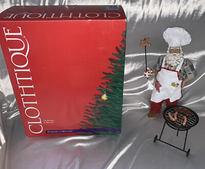 CLOTHTIQUE-POSSIBLE DREAMS SANTA-CHRISTMAS COOKOUT RARE PIECE FIGURINE ...