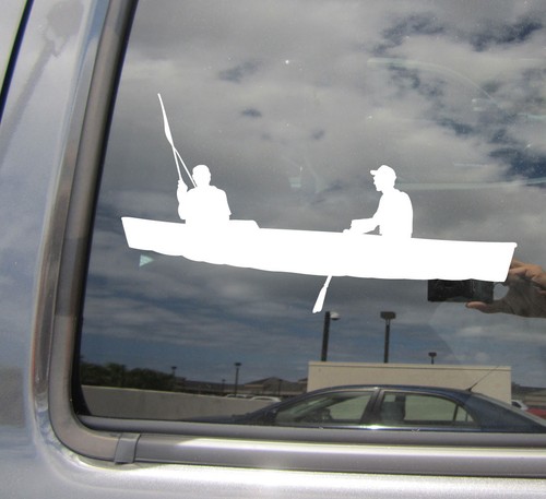 Canoe Fishing - Fisherman Kayak Car Bumper Window Vinyl Decal Sticker ...