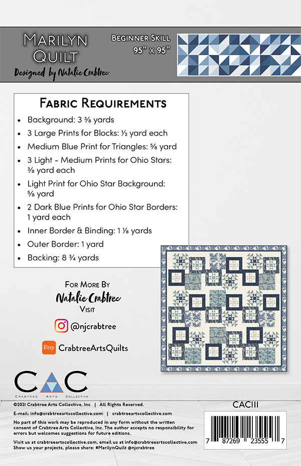 Quilt Pattern MARILYN QUILT Moda NATALIE CRABTREE | eBay