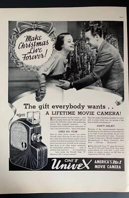 Vintage 1937 UniveX Movie Camera Christmas Ad | eBay
