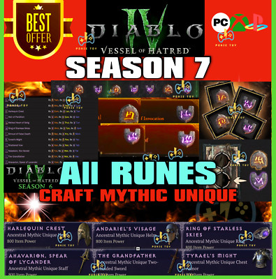 DIABLO 4 SEASON 7 ALL RUNE NAGU IGNI CHAC LITH TEC EOM RUNES TO CRAFT ...