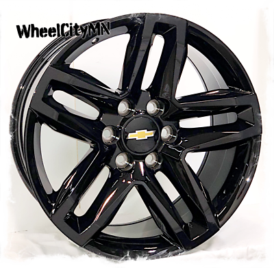 18 inch gloss black 2020 Chevy Silverado Trail Boss OE replica rims ...