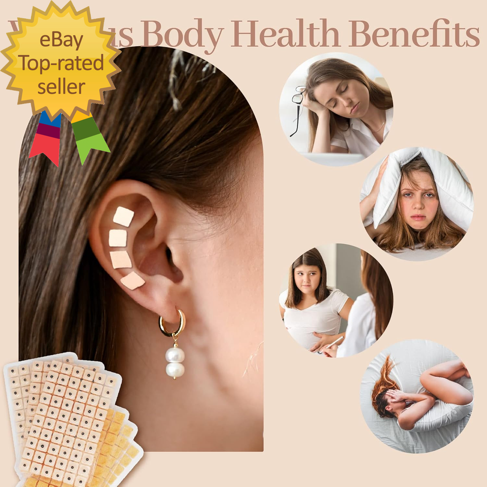 1200Pcs Ear Seeds Acupuncture Kit Auricular Sticker Kit with Ears Seed ...