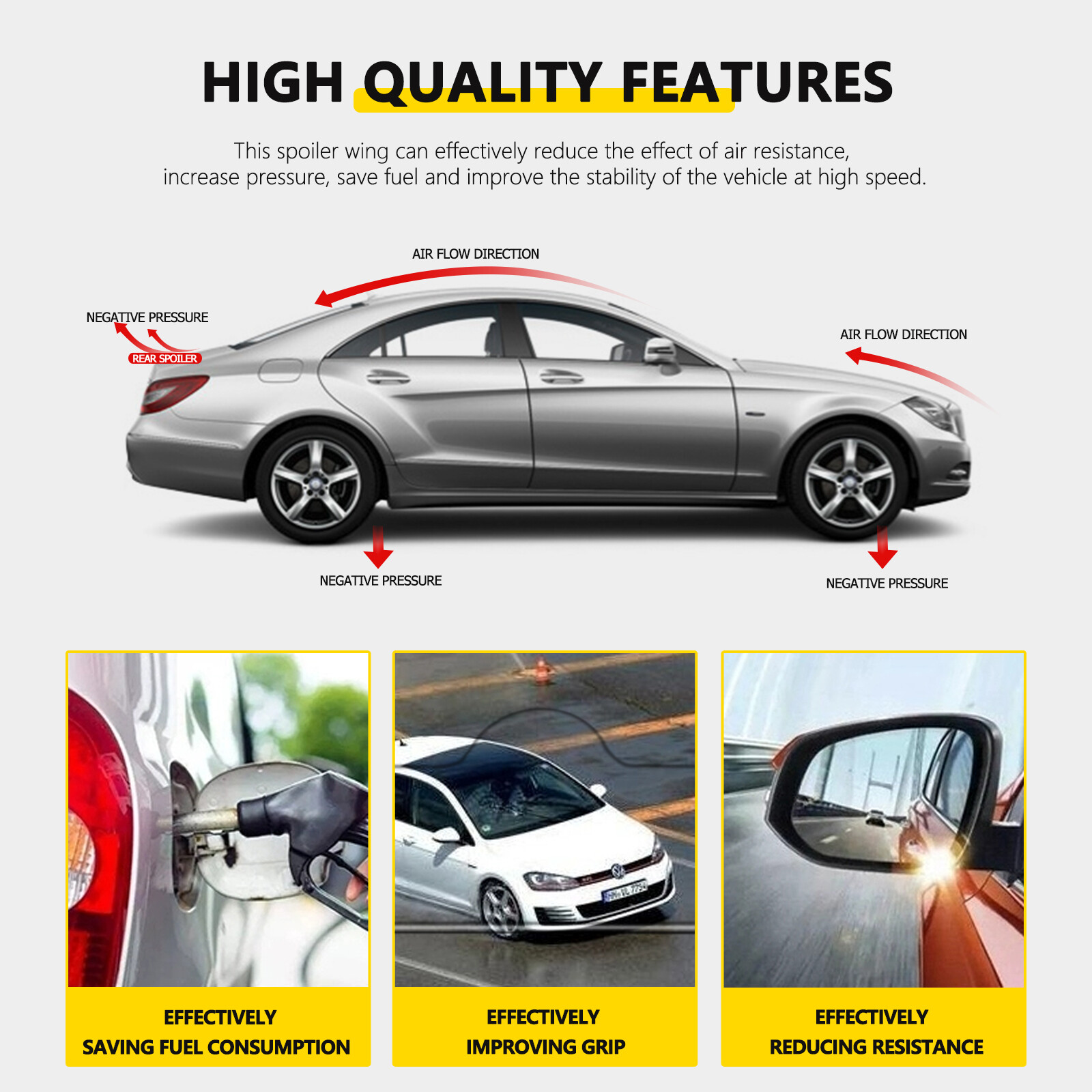 Carbon Fiber Style Car Rear Tail Wing Spoiler Lip For Subaru WRX / STI ...