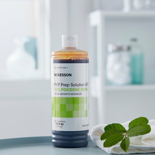 McKesson PVP Prep Solution 10% Povidone-Iodine 16 oz. Flip-Top Bottle 1 ...