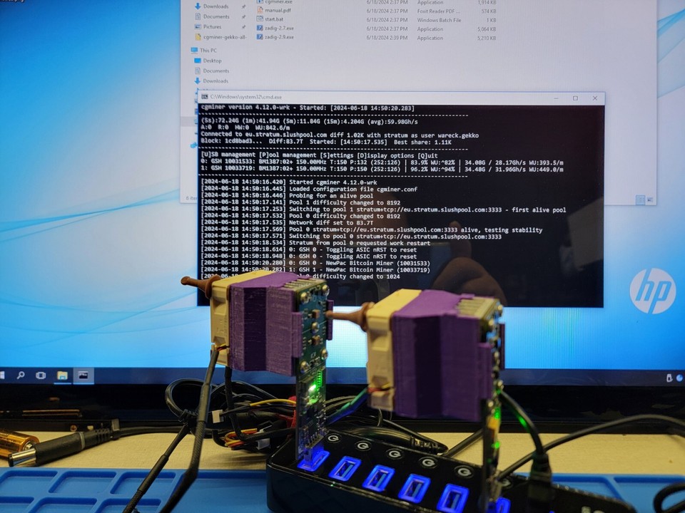 GekkoScience NEWPAC V6.3d USB BTC Miners with fans and fan controller ...